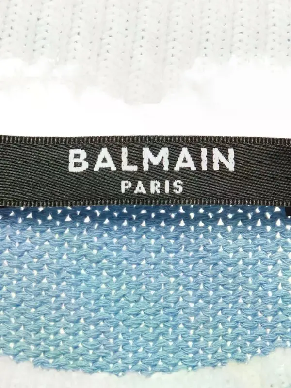 Balmain Logo Embroidered Sweater - Blue