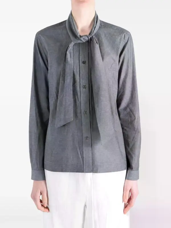 MARGARET HOWELL Pussy-bow Long-sleeve Shirt