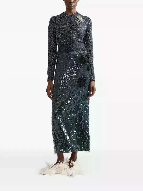 Erdem Crystal-embellished Sequined Cardigan