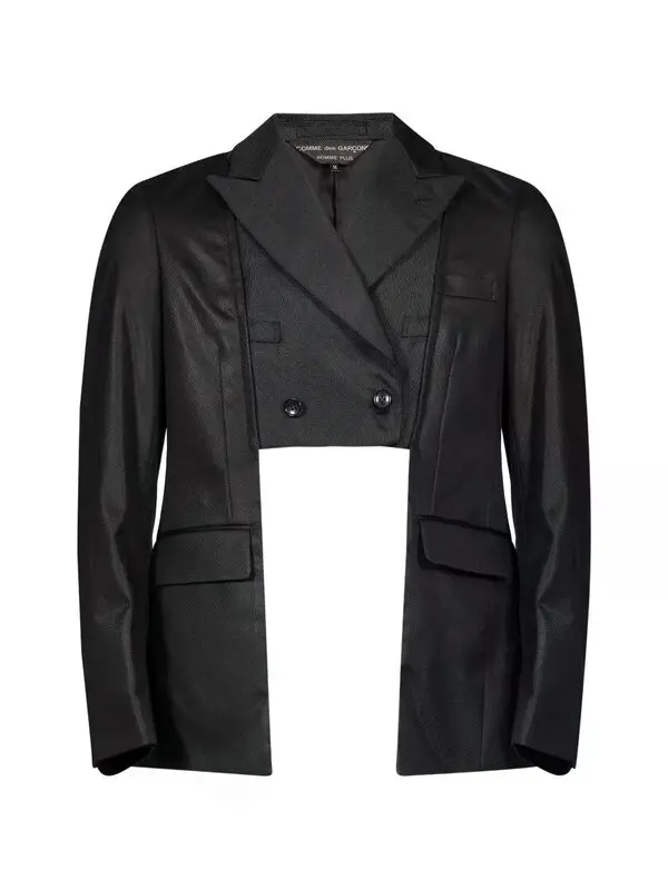 Comme Des Garçons Layered Cut-out Blazer - Black