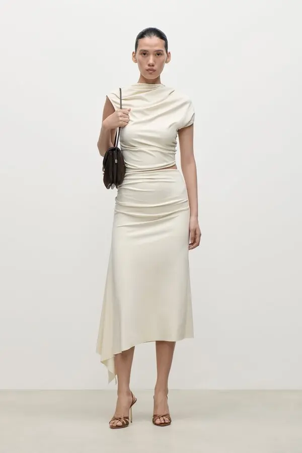 Victoria Beckham Gathered Skirt - Ivory
