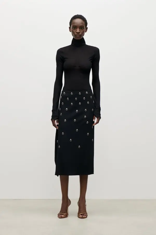 Victoria Beckham Overlap Skirt - Black