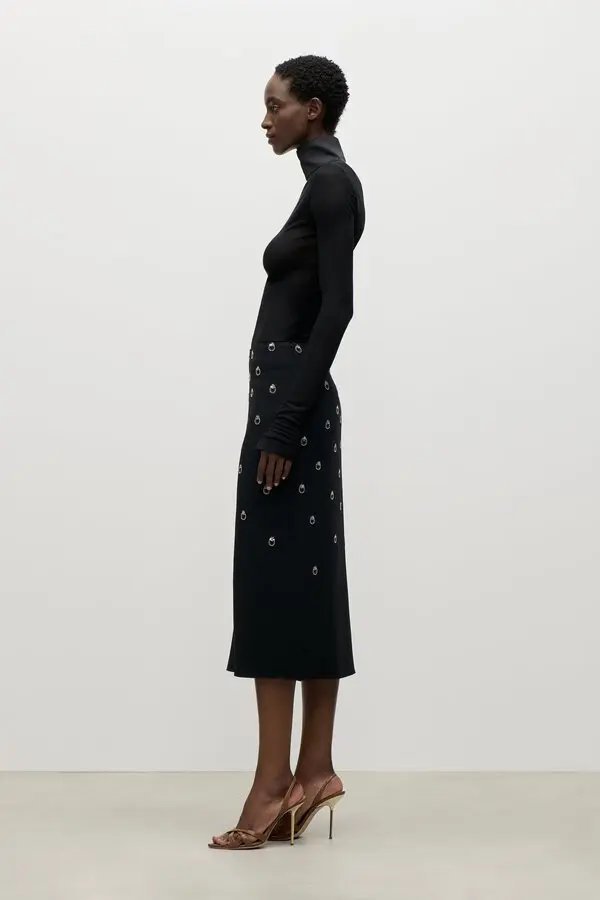 Victoria Beckham Overlap Skirt - Black