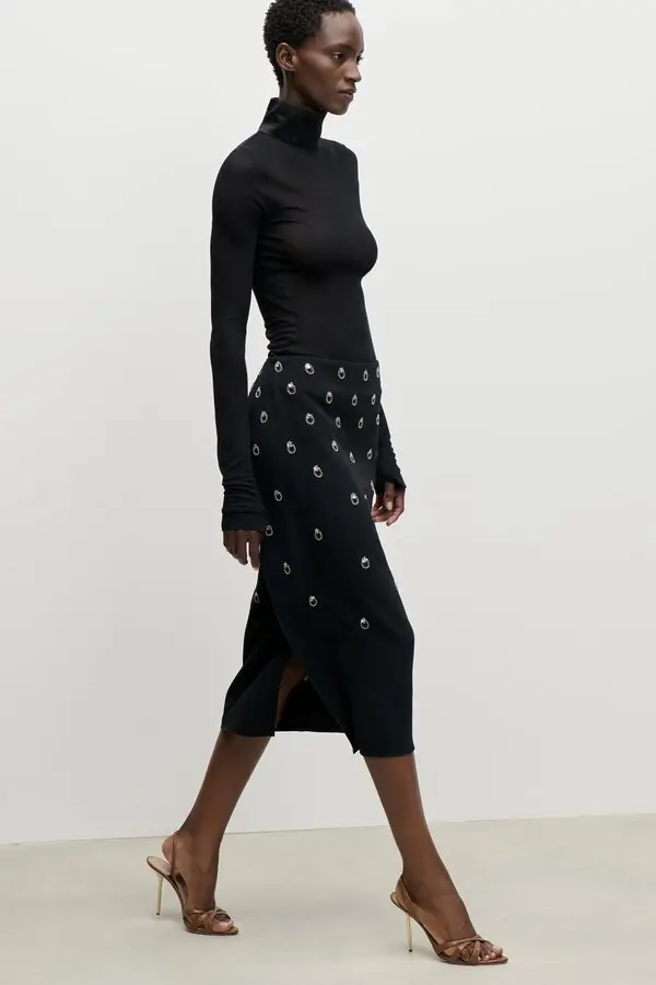 Victoria Beckham Overlap Skirt - Black