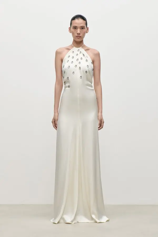 Victoria Beckham Halterneck Gown - Ivory