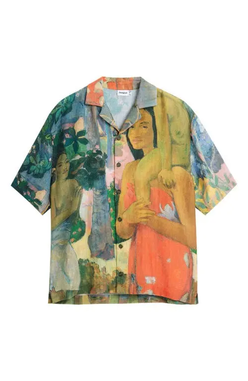 Desigual Graphic Cotton Camp Shirt