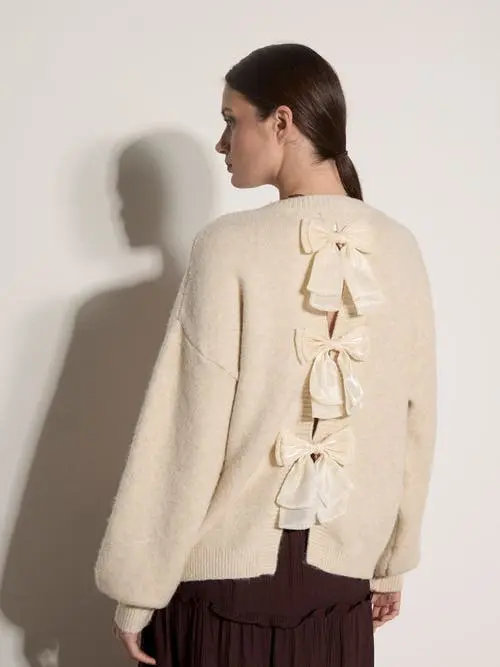 APRICOT Organza Bow Back Jumper