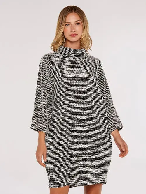 APRICOT Boucle Roll Neck Cocoon Dress