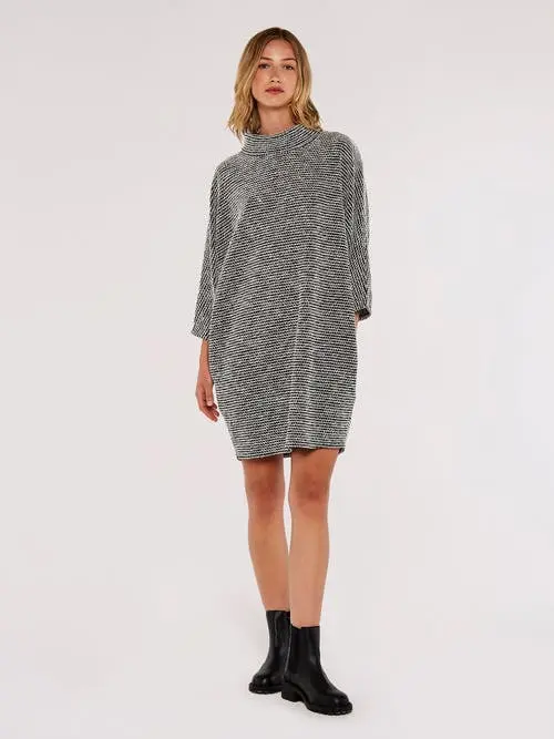 APRICOT Boucle Roll Neck Cocoon Dress