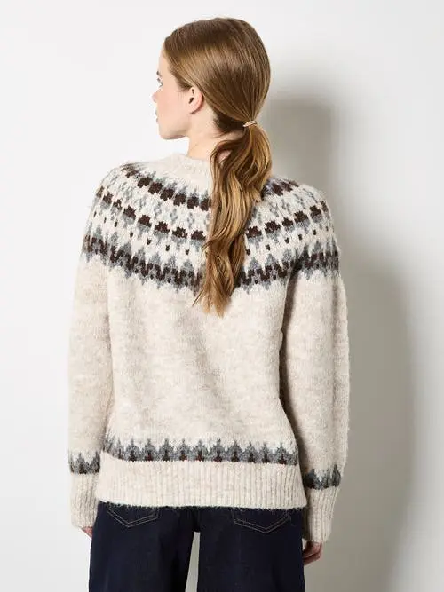 APRICOT Fairisle Mock Neck Knit Jumper