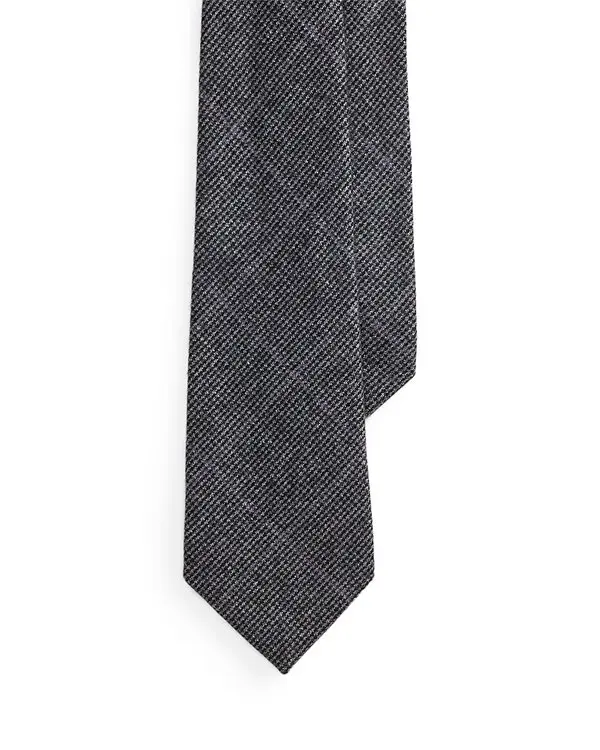Ralph Lauren Purple Label Mini Tick Weave Wool & Cashmere Tie - Medium Grey Multi