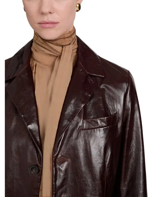 FRAME The Veda Leather Long Jacket
