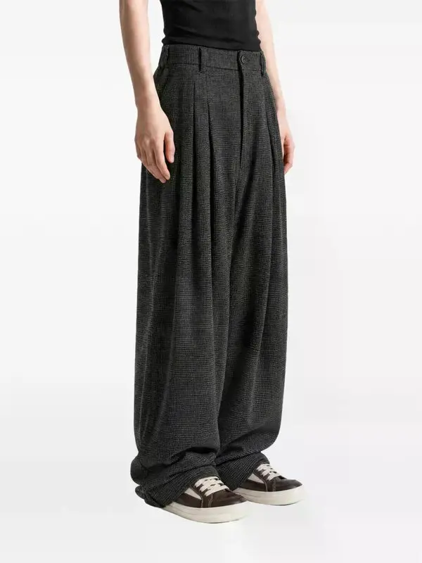 ZIGGY CHEN Pleated Micro-check Trousers