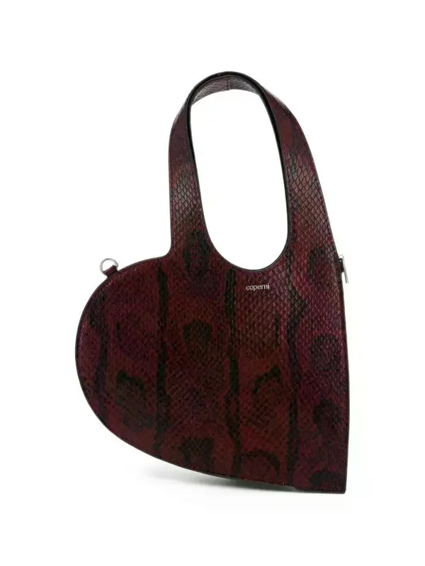 Coperni Heart Snakeskin-effect Leather Shoulder Bag