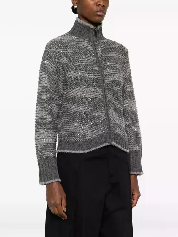Fabiana Filippi Sequin-embellished Zip-up Cardigan