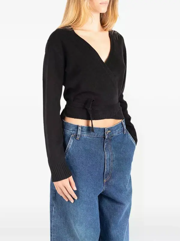 SOCIETE ANONYME Nicole Wrap-style Cropped Sweater