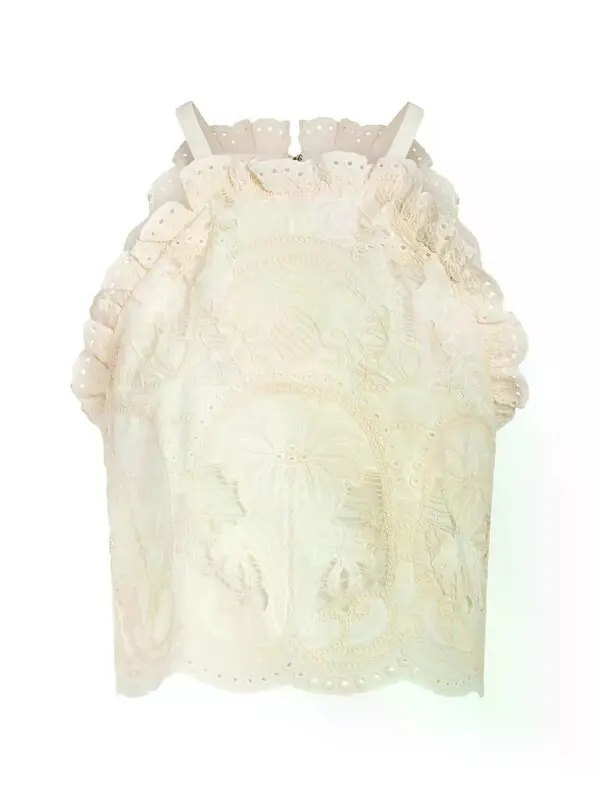 MARIE OLIVER Bethany Ruffled Broderie-anglaise Top