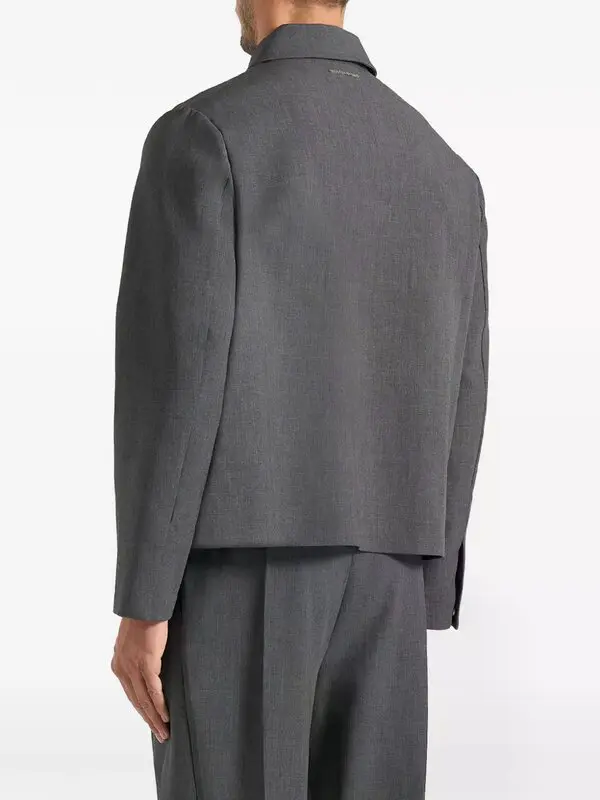 Manière De Voir Bram Minimal Tailored Wool-blend Jacket Charcoal