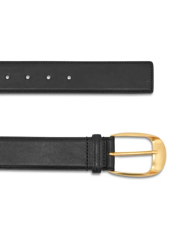 REISS Sammy Leather Gold Tone Buckle Belt