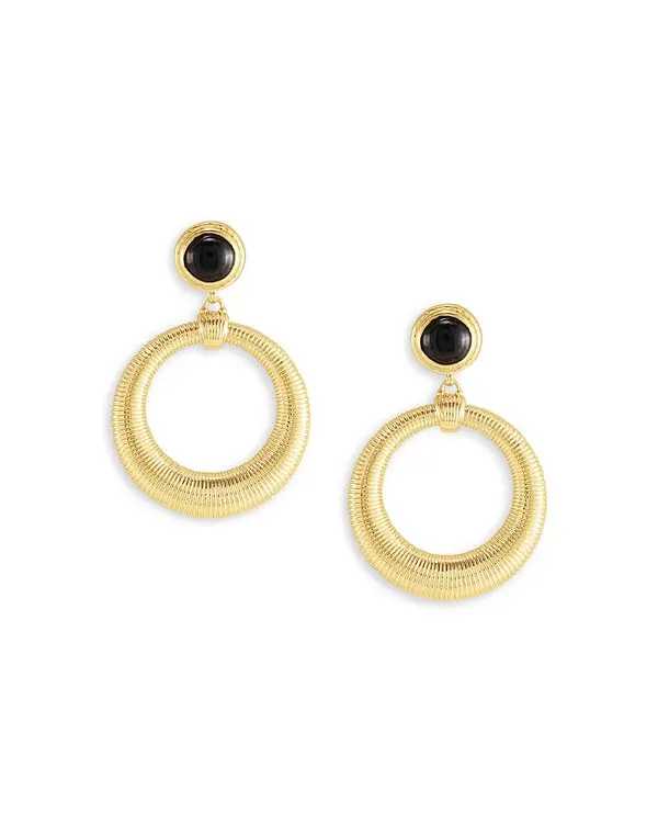 ANABEL ARAM Safari Black Onyx Open Drop Earrings