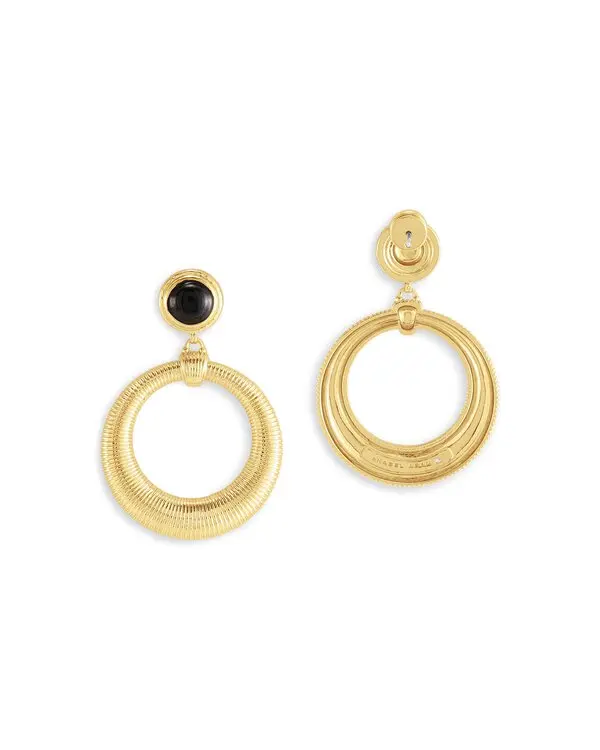 ANABEL ARAM Safari Black Onyx Open Drop Earrings