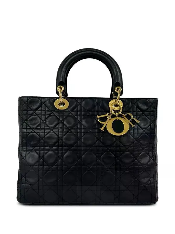 Dior 1995-2026 Large Lambskin Cannage Lady Satchel