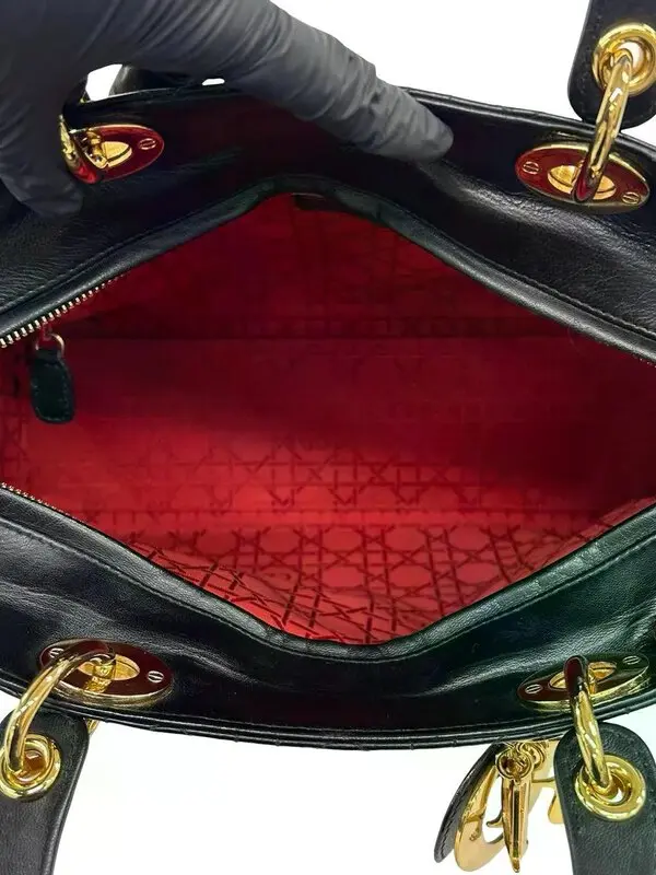 Dior 1995-2026 Large Lambskin Cannage Lady Satchel