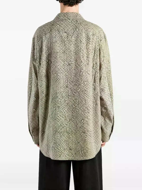 ZIGGY CHEN Grid-pattern Double-breasted Shirt