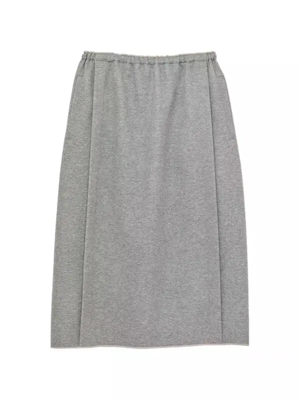 Carven Stitched-pleat Midi Skirt - Grey