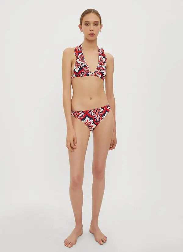 La DoubleJ Palazzo Rosso Ruffle Bikini Top - Red