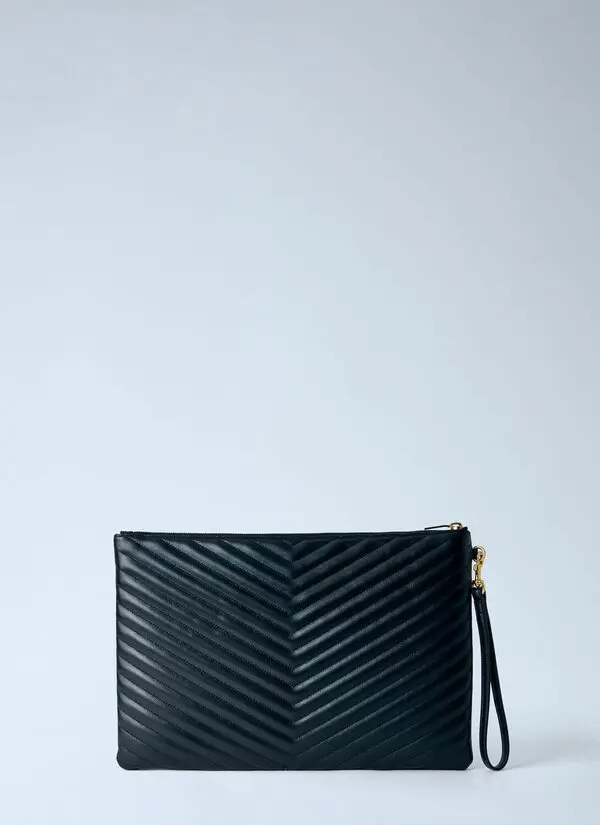 Saint Laurent Cassandre Matelassé Document Holder - Black