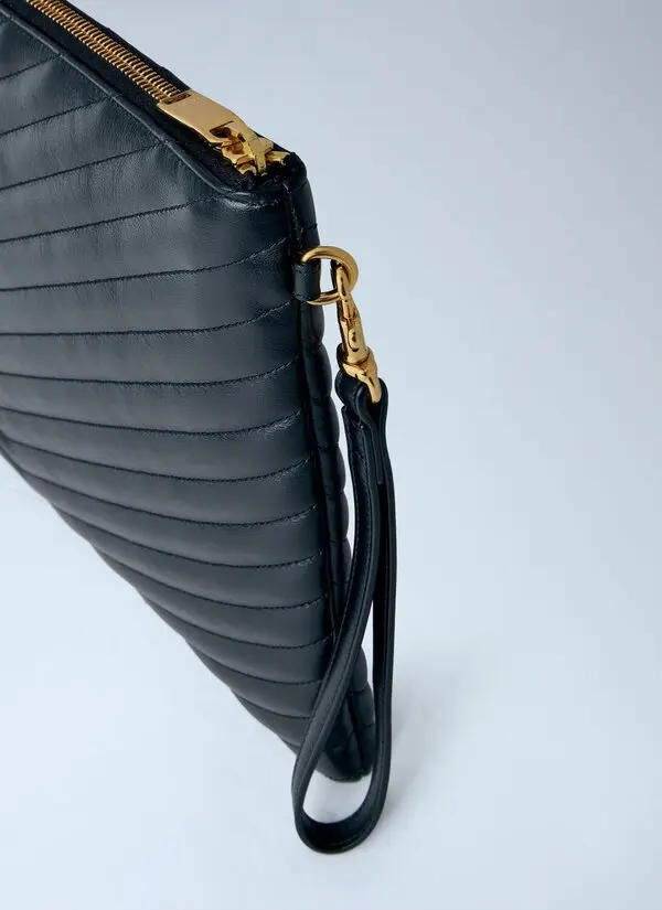 Saint Laurent Cassandre Matelassé Document Holder - Black