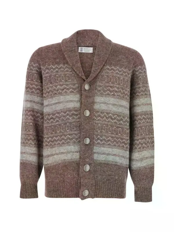 Brunello Cucinelli Nordic Shawl-collar Cardigan - Red