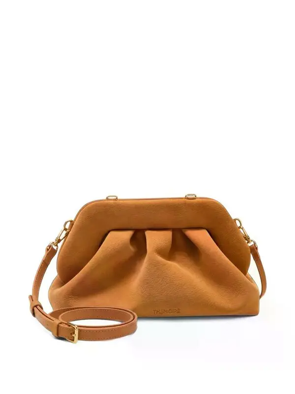 THEMOIRE Medium Bios Pleated Clutch Bag - Neutrals