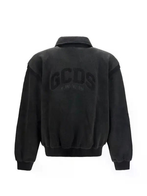 Gcds Varsity Lounge Logo-patch Bomber Jacket - Black