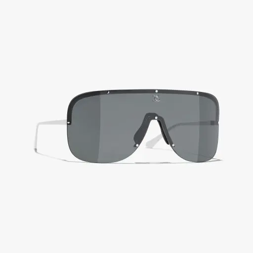 Chanel Shield Sunglasses - Silver