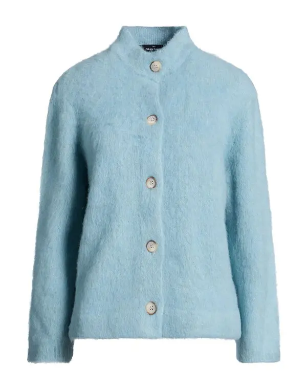 GRAN SASSO Cardigan Turquoise Size Alpaca Wool, Polyamide, Virgin Wool