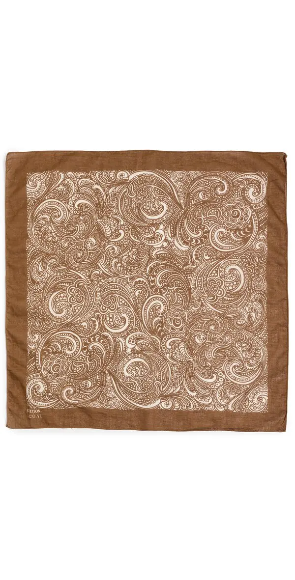 The Great. The Stetson Western Paisley Scarf - Rust