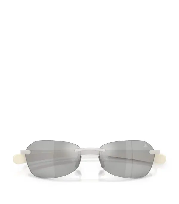 Moncler Orris Irregular Rectangle Sunglasses - Silver