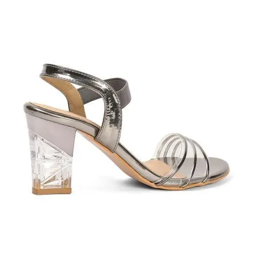 KNEETOES Ellis Heel Sandals - Silver