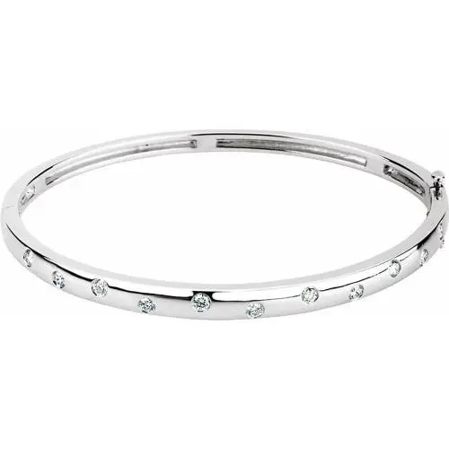 IVY & PEARL CO. 1/2 Ct Natural Diamond Bangle In 14k Gold