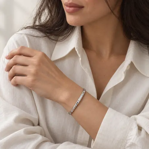 IVY & PEARL CO. 1/2 Ct Natural Diamond Bangle In 14k Gold