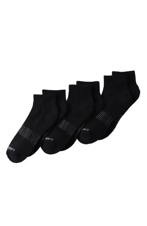 LANDS' END 3-pack Half Cushion Sport Quarter Socks - Black