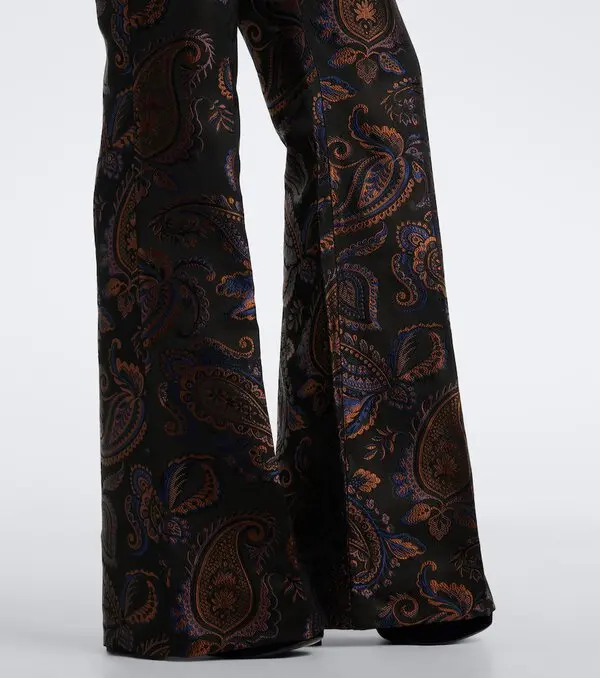 Etro Paisley Jacquard Cotton Flared Pants