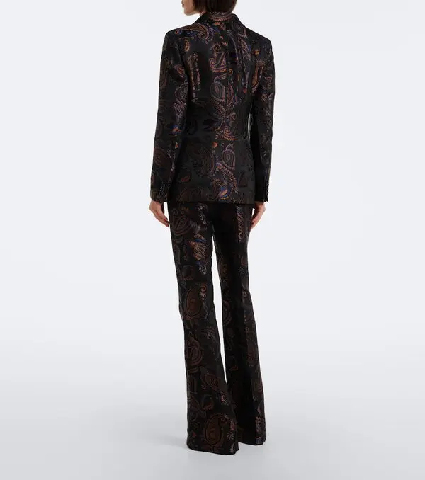 Etro Paisley Jacquard Cotton Flared Pants