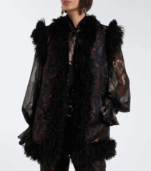 Etro Fringed Paisley Jacquard Vest