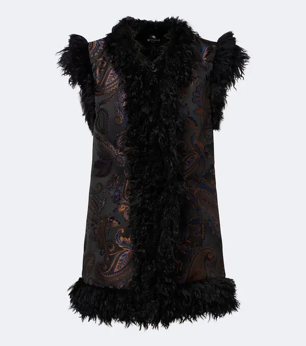 Etro Fringed Paisley Jacquard Vest - Multicoloured