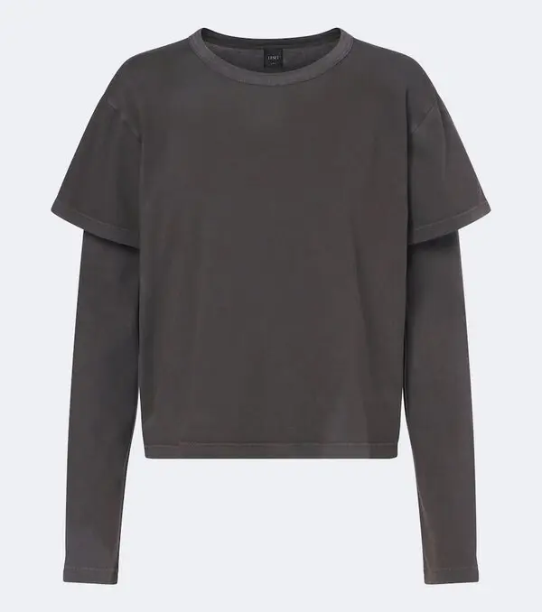 LESET Margo Layered Cotton Jersey T-shirt - Grey