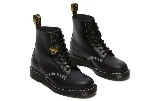 Dr. Martens 1460 Pascal Made In England Cavalier Leather Lace Up Boots 'black Cavalier