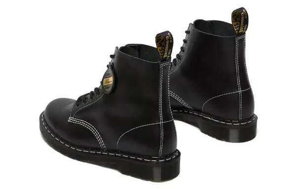 Dr. Martens 1460 Pascal Made In England Cavalier Leather Lace Up Boots 'black Cavalier